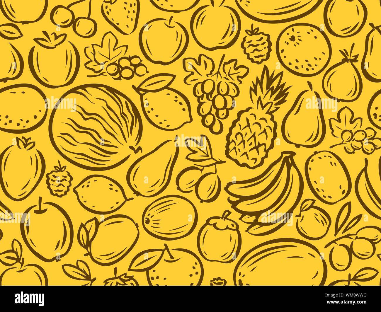 Fruits seamless background. Natural food vector illustration Stock Vector Image & Art - Alamy