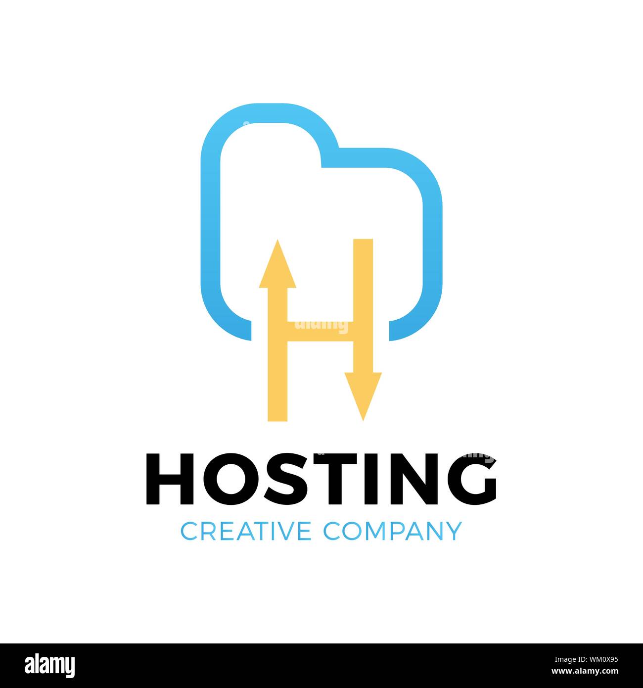 Letter H Hosting Cloud folder Logo Design Template Element Stock Vector ...
