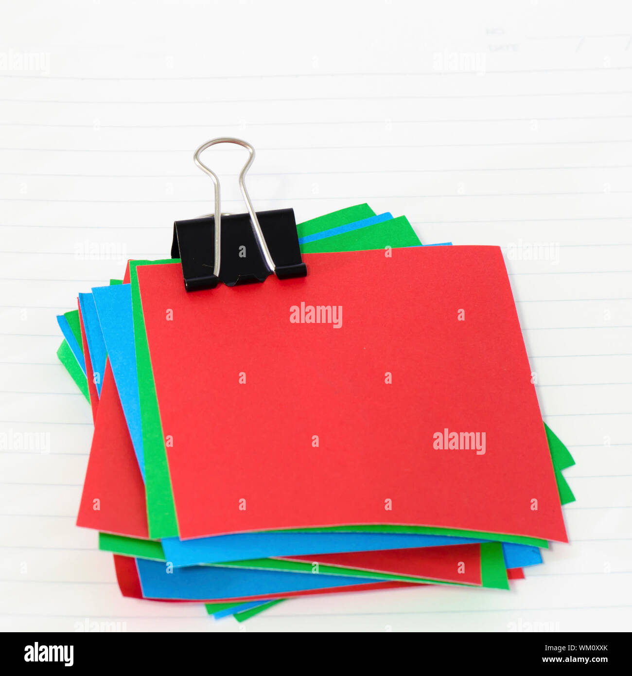 group of colorful paper note with notebook Stock Photo - Alamy