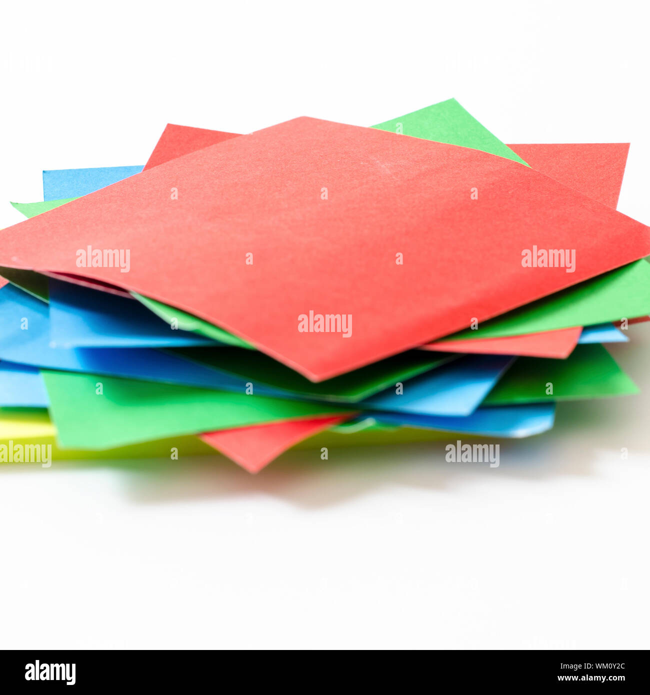group of colorful paper note on a white background Stock Photo - Alamy