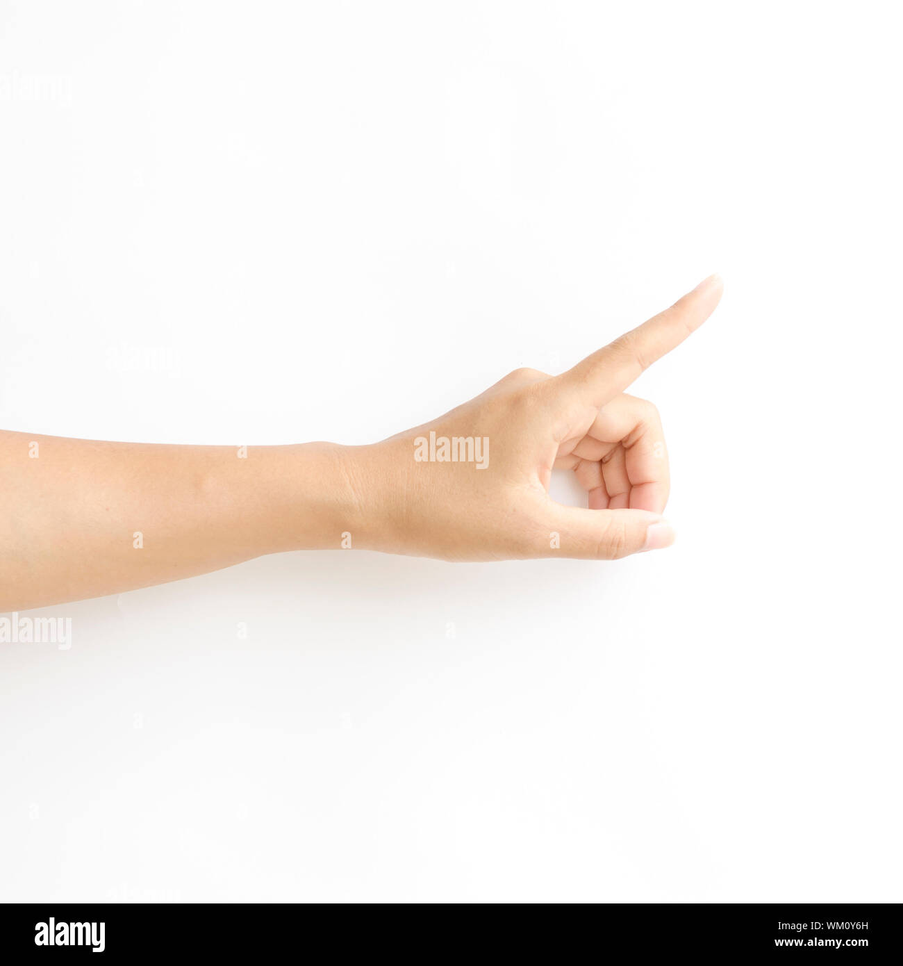 Hand touching virtual screen Stock Photo - Alamy