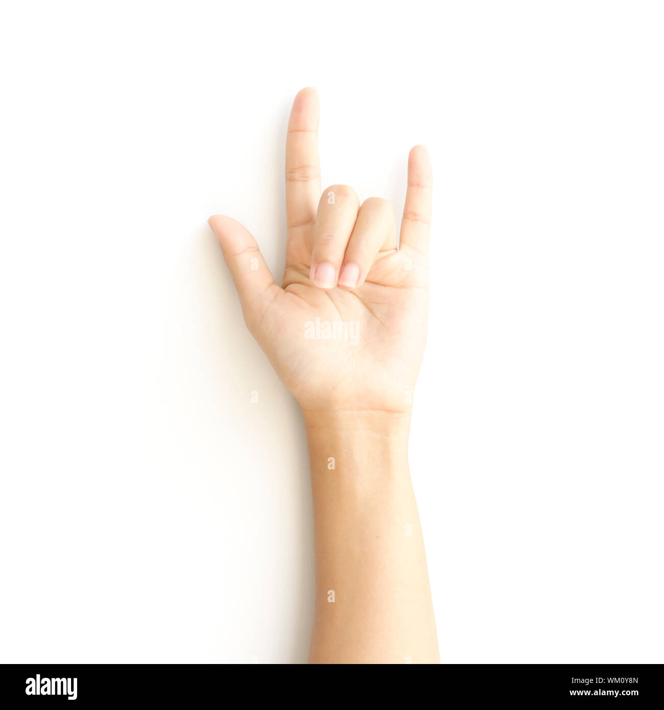 woman hand sign I love you symbol Stock Photo - Alamy