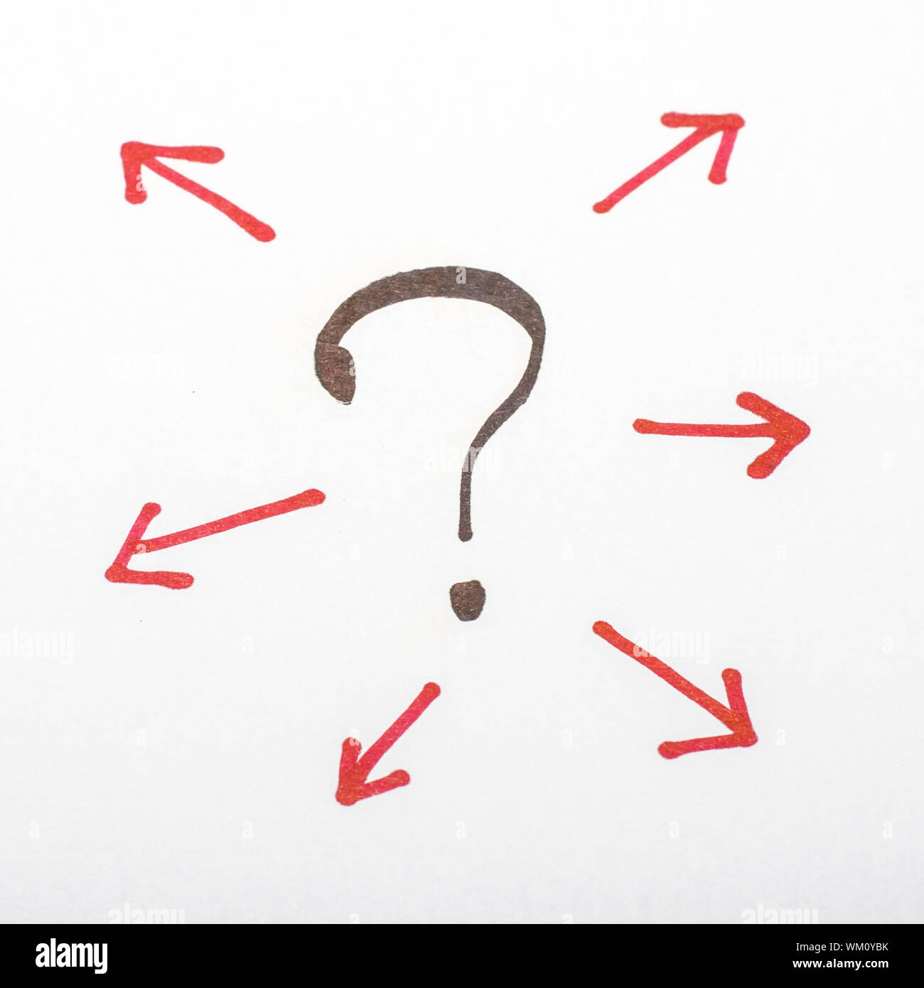 question mark with arrow concept way to solution Stock Photo - Alamy
