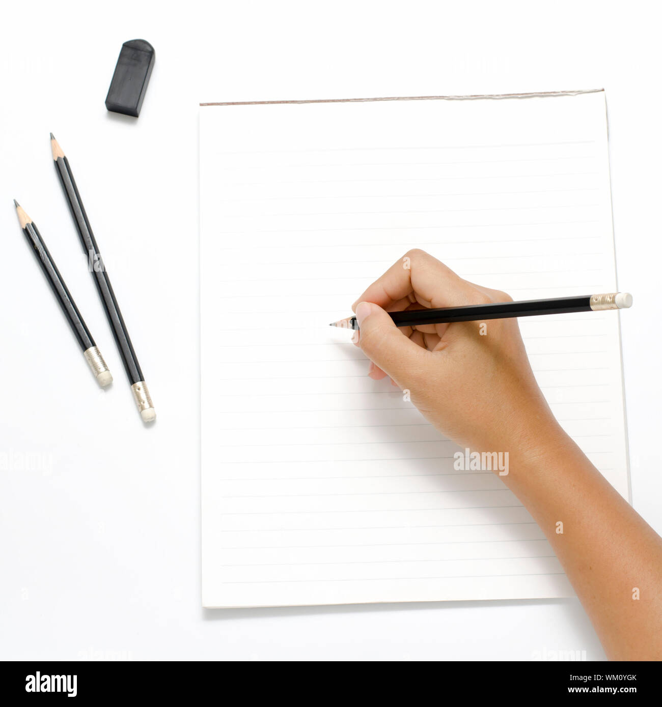 right hand writing on paper Stock Photo - Alamy