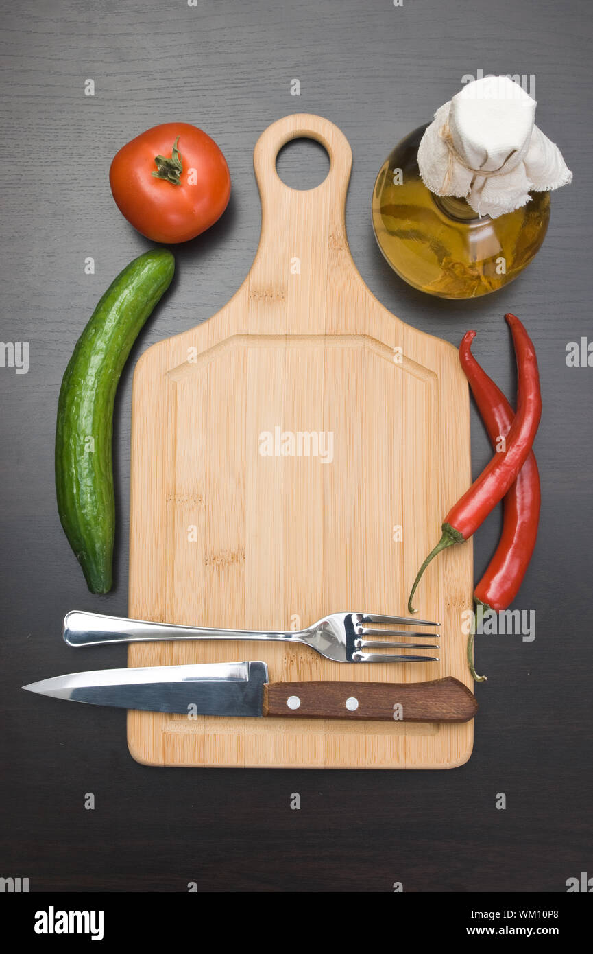 vegetables and cooking utensils for cutting table Stock Photo - Alamy