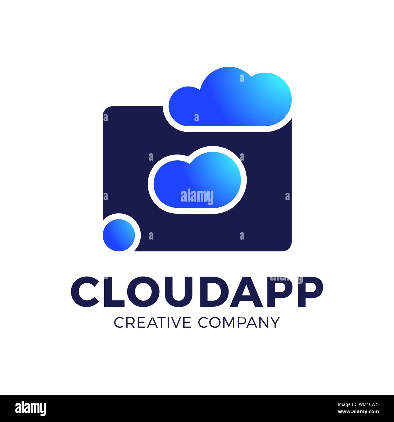 Cloud file logotype storage with document or folder icon Stock Vector ...