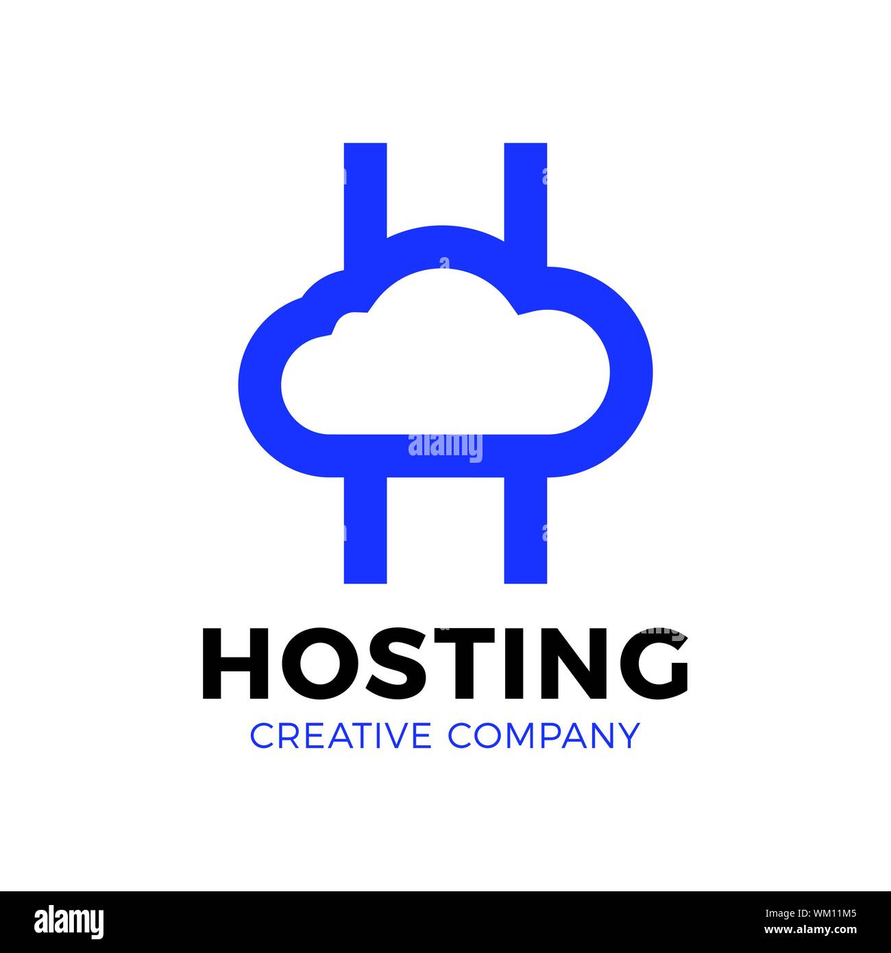 Letter H Hosting Cloud folder Logo Design Template Element Stock Vector ...