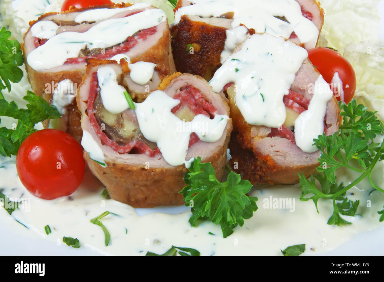 dishes of roast meat with spice Stock Photo - Alamy