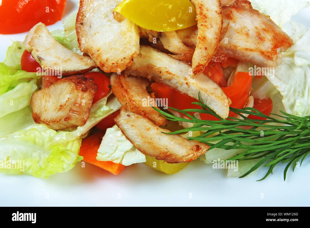 dishes of roast meat with spice Stock Photo - Alamy