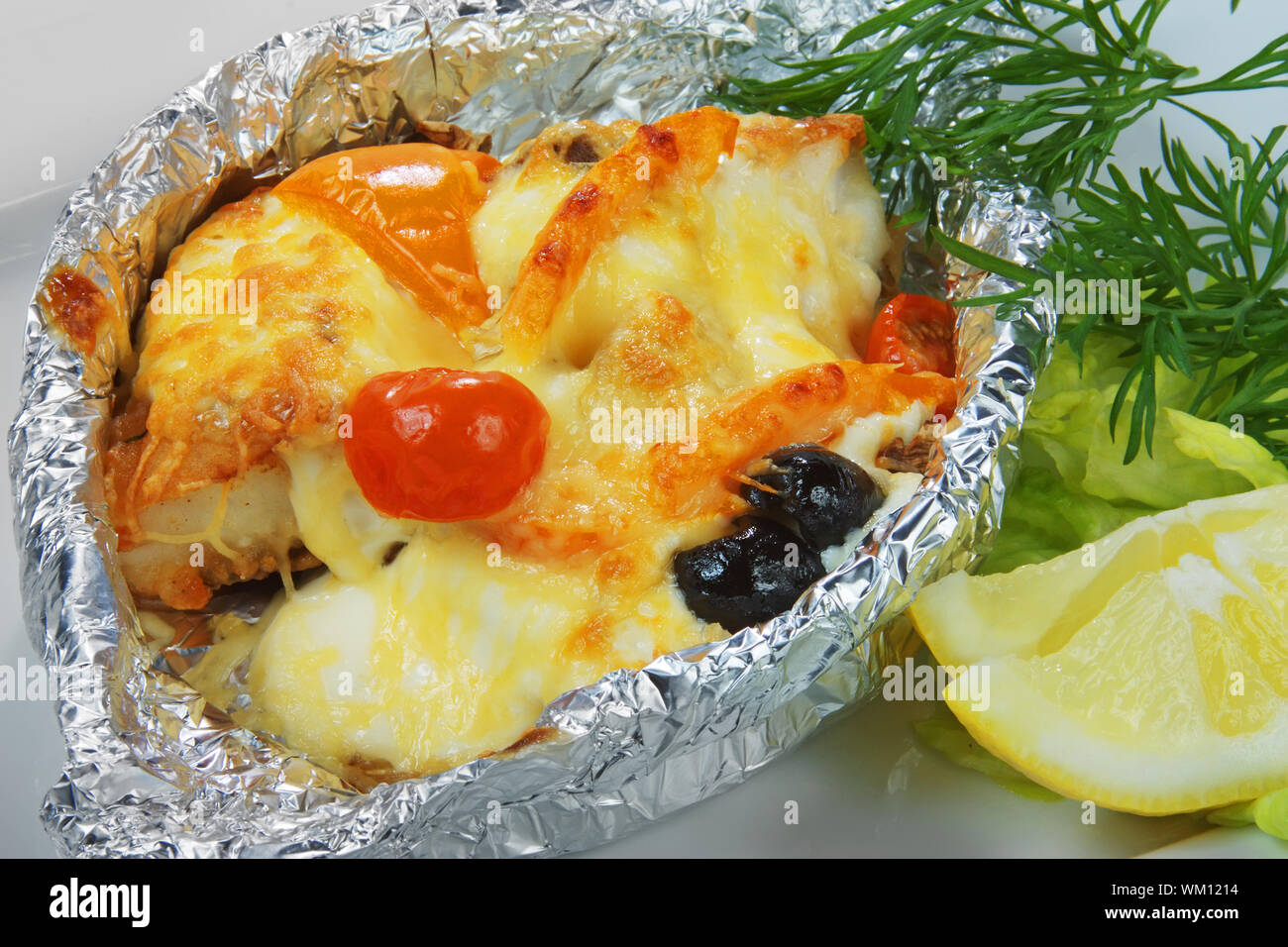 dishes of roast meat with spice Stock Photo - Alamy