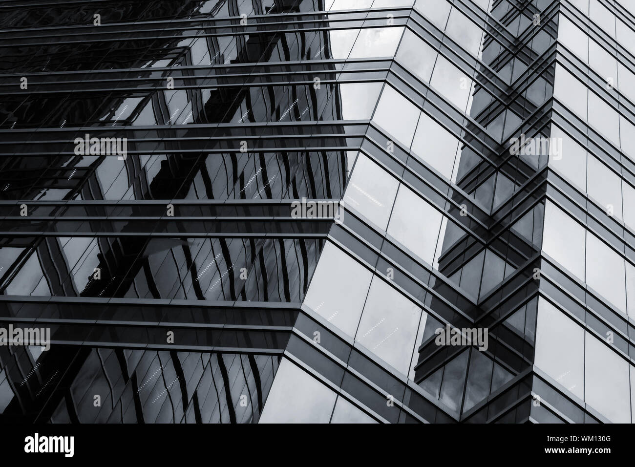 Office glass windows with beautiful reflection in Hong Kong, Asia Stock ...
