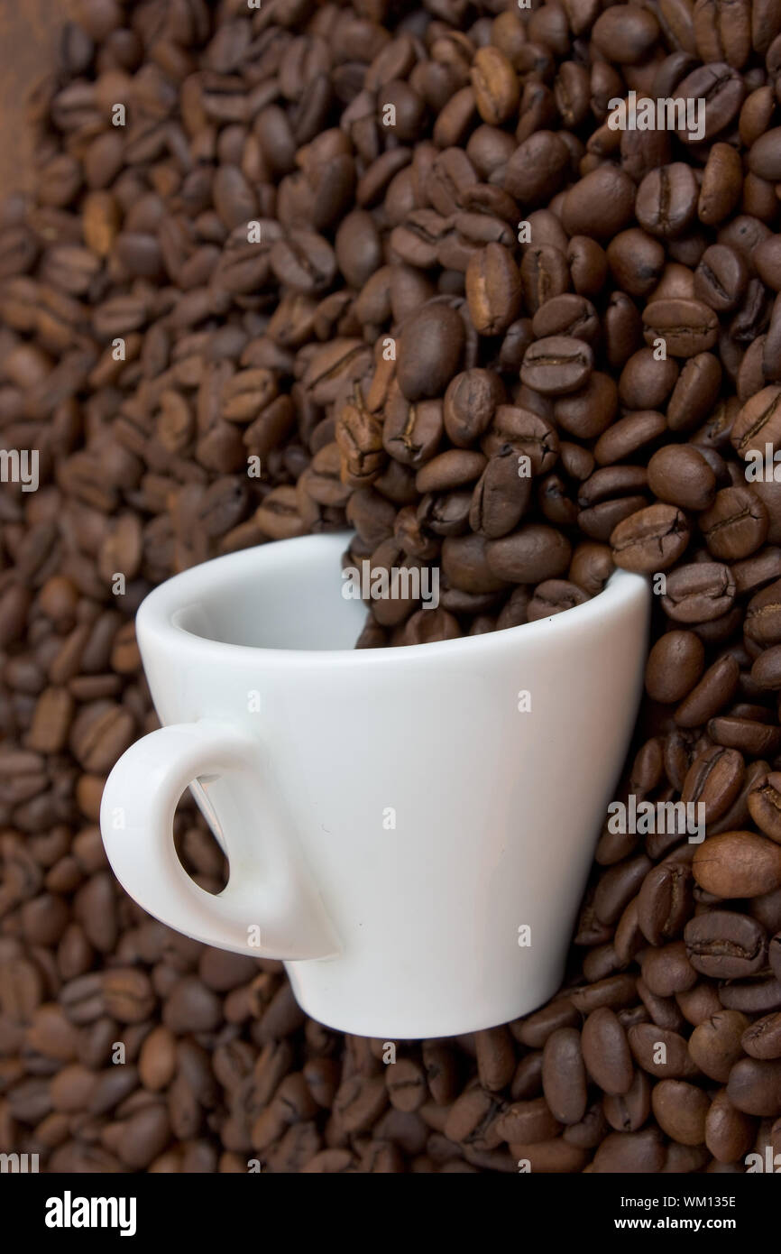 cup in coffee beans Stock Photo - Alamy