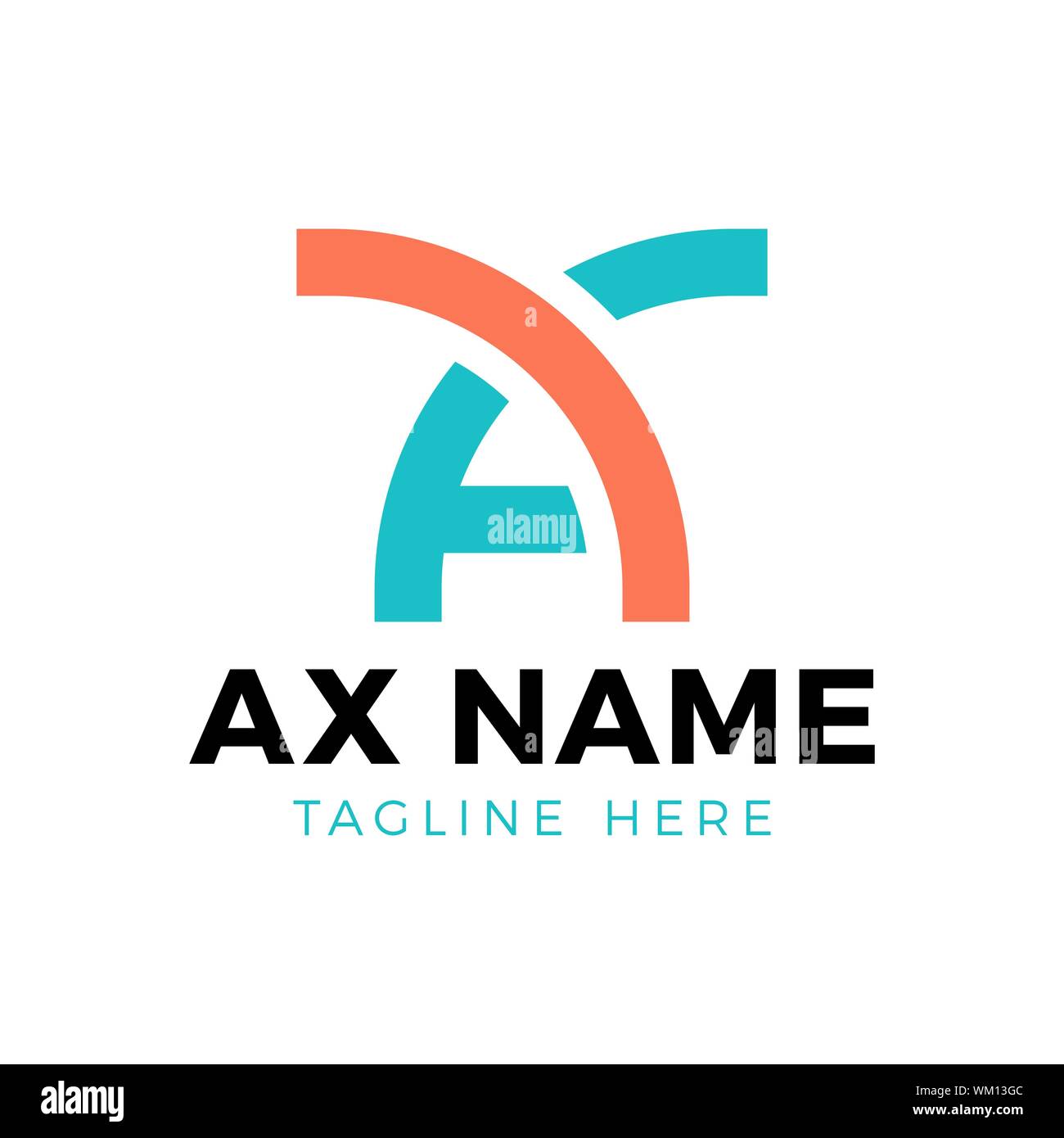 Letter ax linked logo design template elements. Isolated on white ...