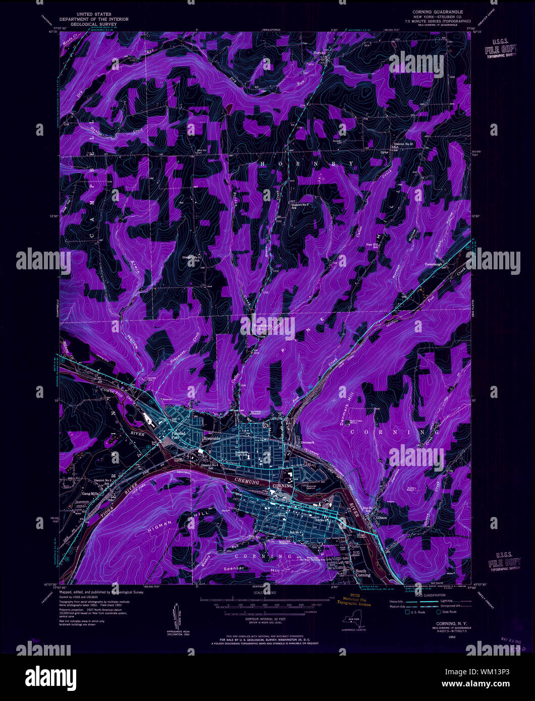 Map of corning new york hi-res stock photography and images - Alamy
