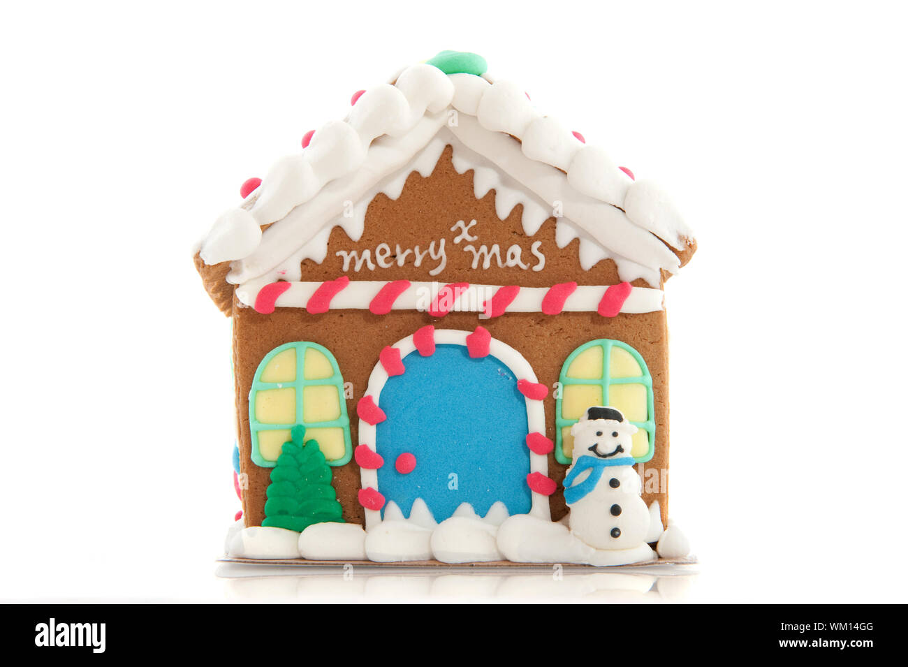 Ginger bread house on red Stock Photo - Alamy