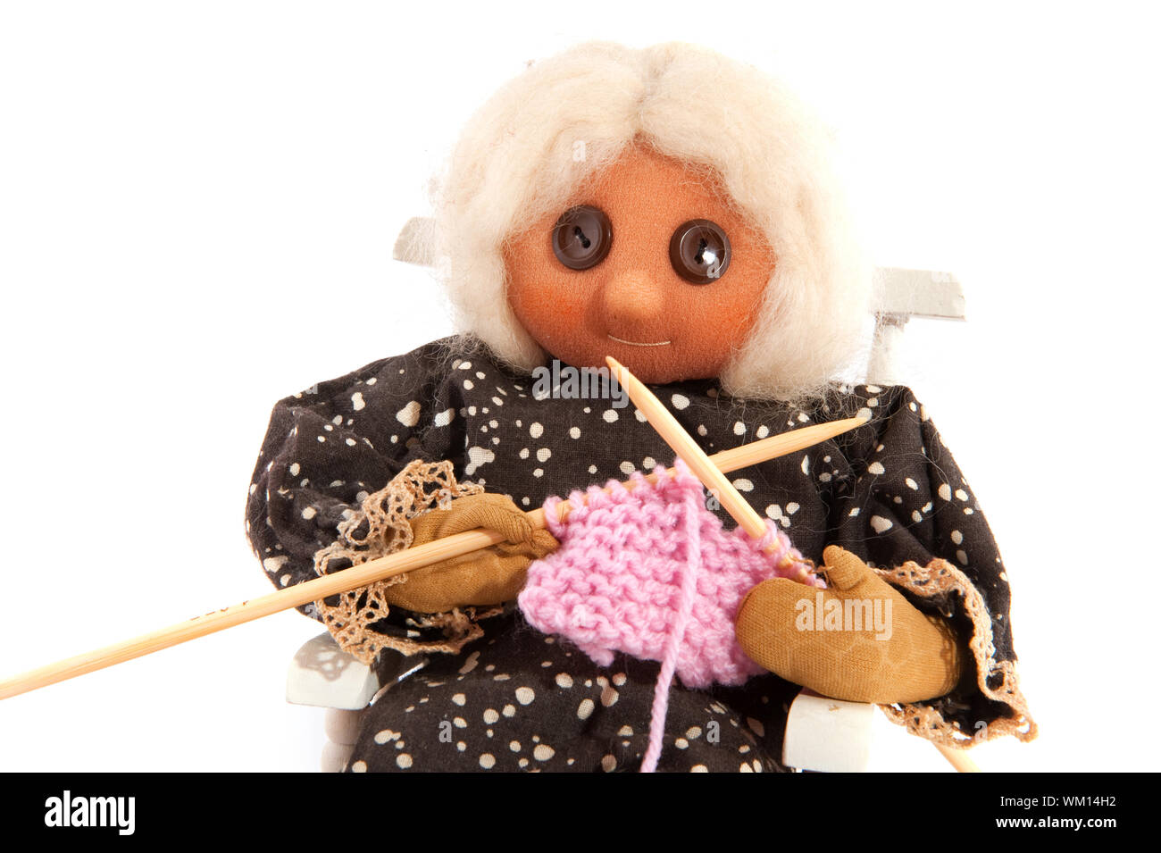 knitting grandma sitting in a rocking chair Stock Photo - Alamy