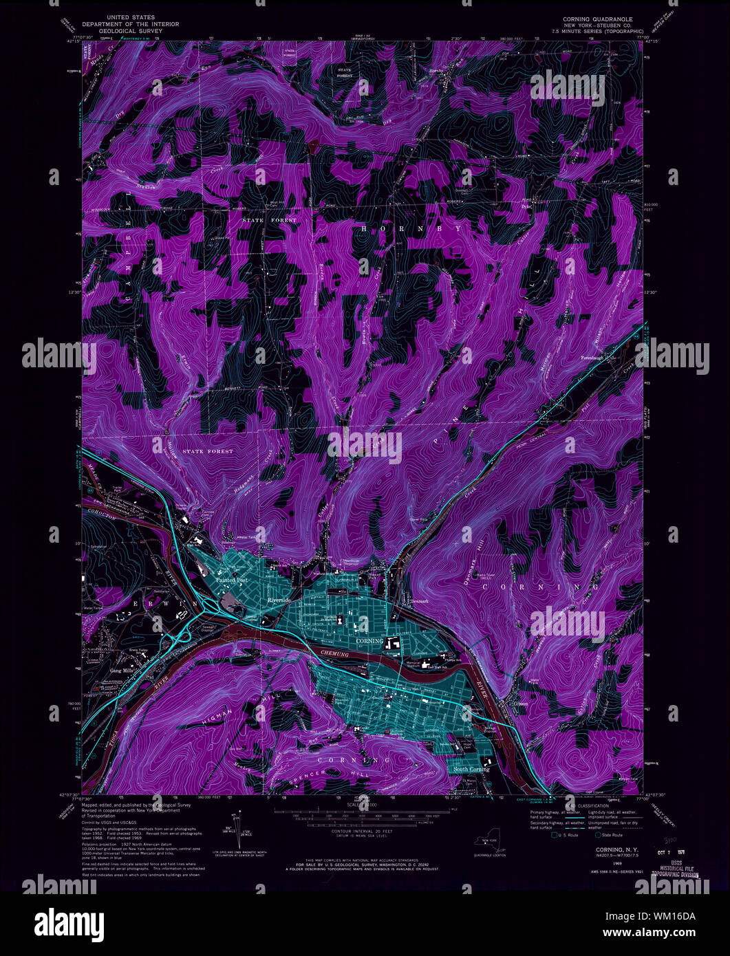 Map of corning new york hi-res stock photography and images - Alamy