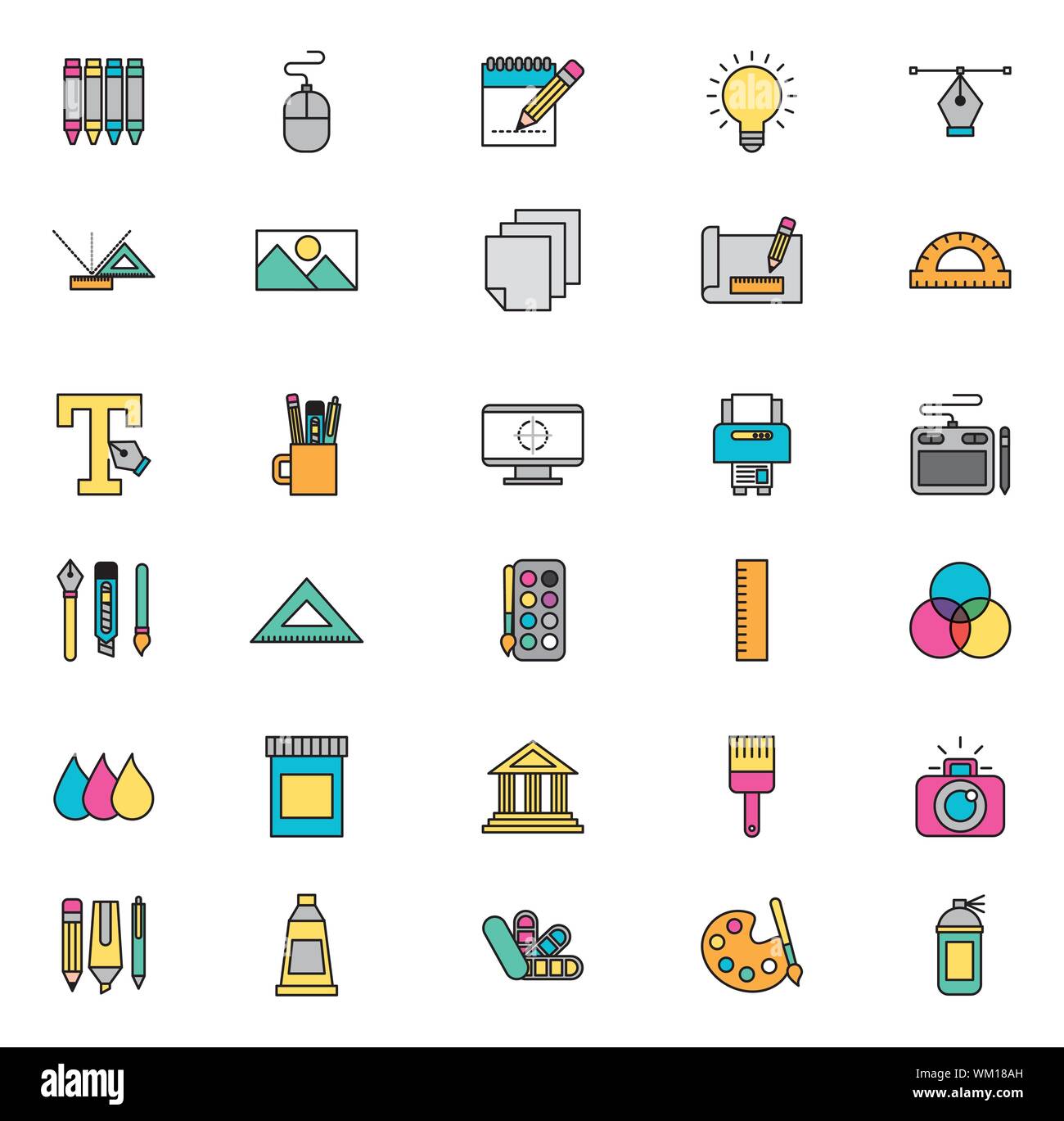 bundle of graphic designer set icons Stock Vector Image & Art - Alamy
