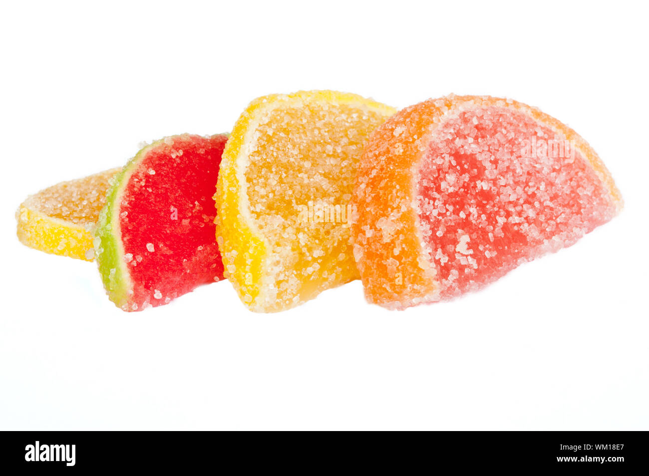 Slices of fruit jelly in sugar. Isolated Stock Photo - Alamy