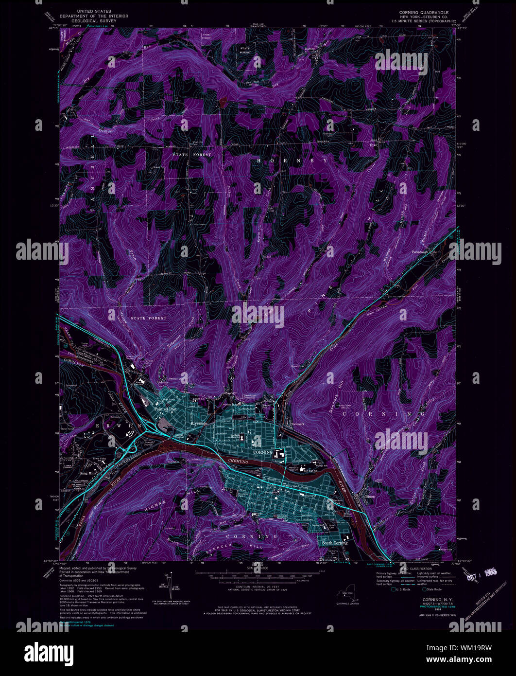 Map of corning new york hi-res stock photography and images - Alamy