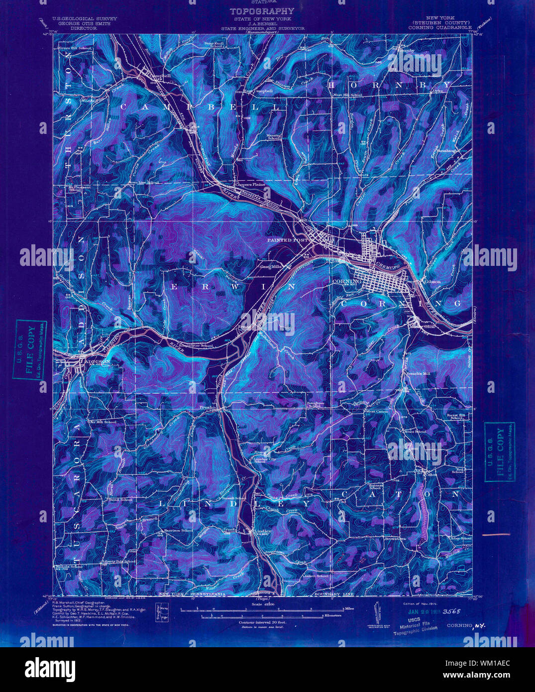 Map of corning new york hi-res stock photography and images - Alamy