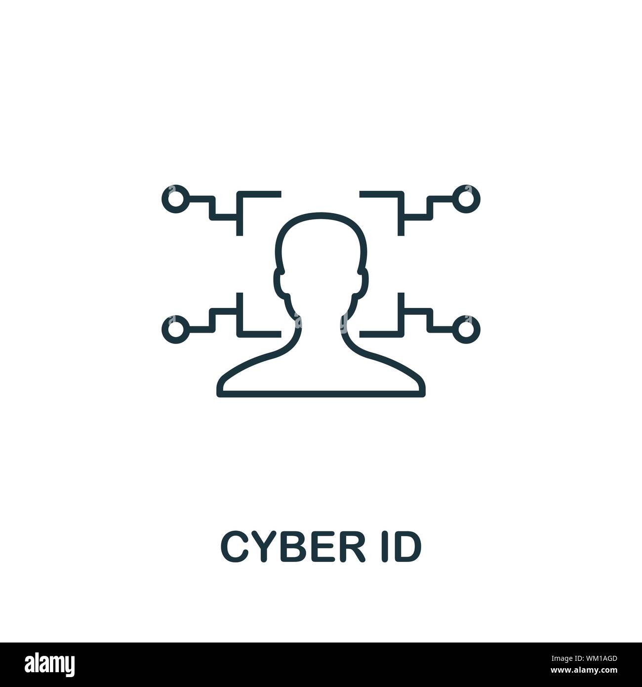 Cyber Id outline icon. Thin line concept element from fintech ...