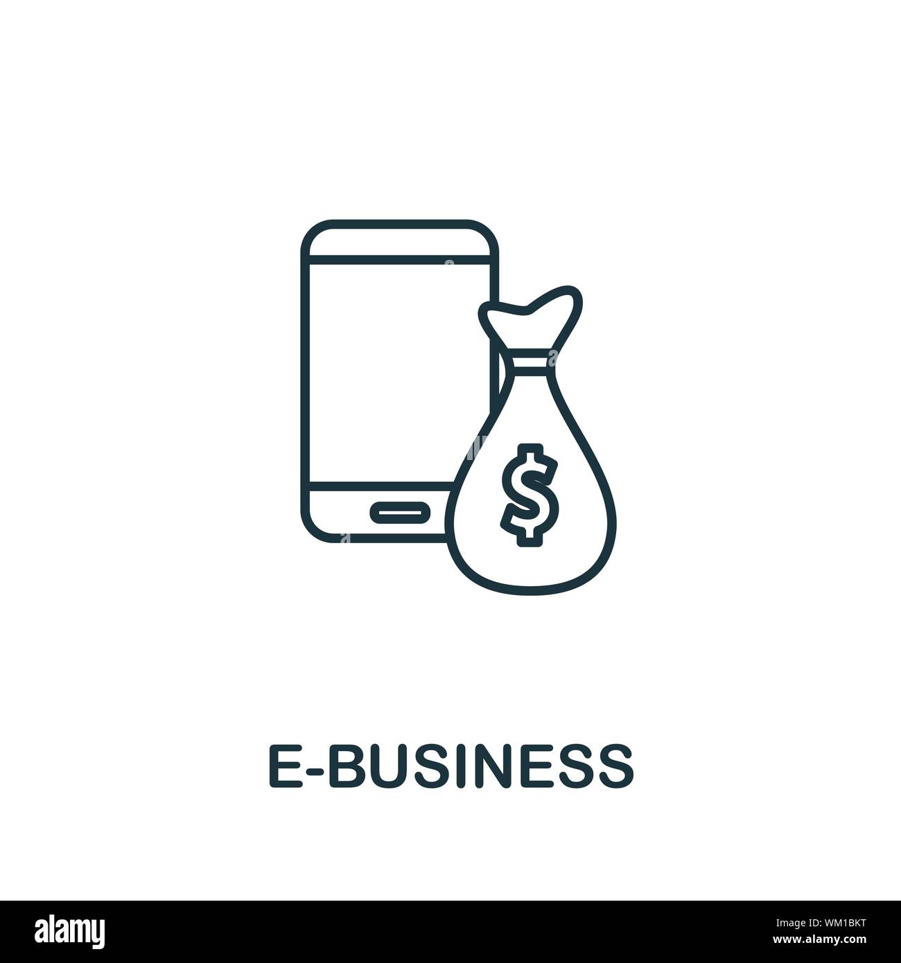E-Business outline icon. Thin line concept element from fintech ...