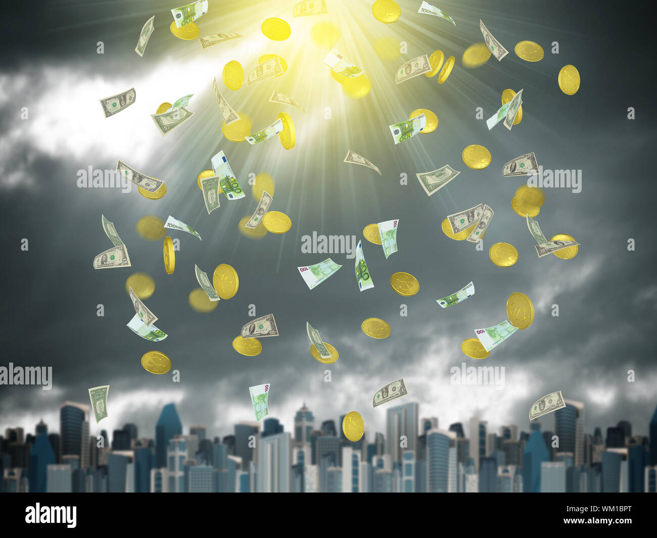 Gold falling from sky hi-res stock photography and images - Alamy