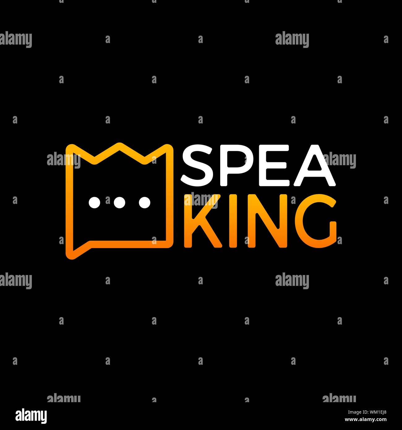 Speak King Chat logo vector icon illustration line outline monoline ...