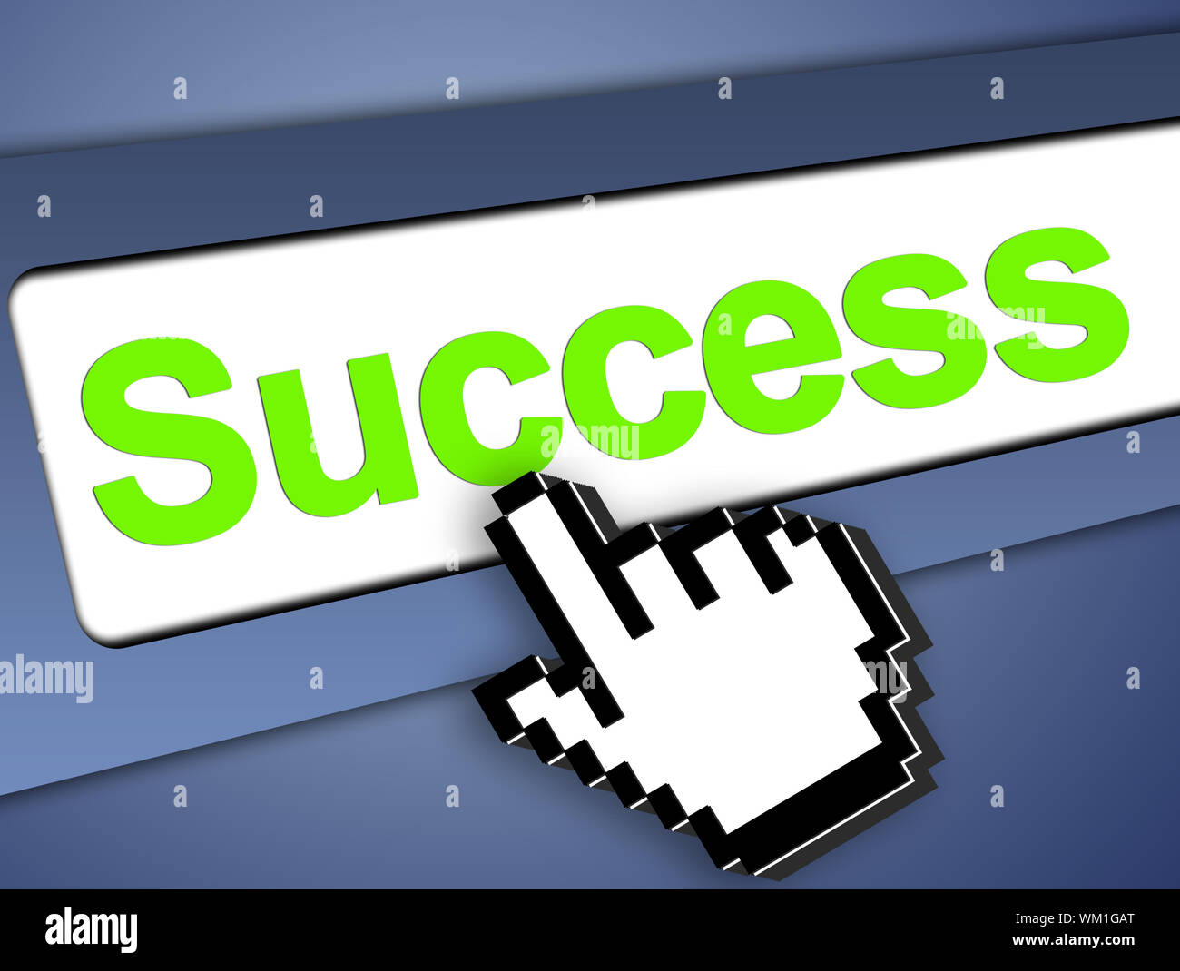 Graphic bar on computer with mouse pointer , on blue background Stock ...