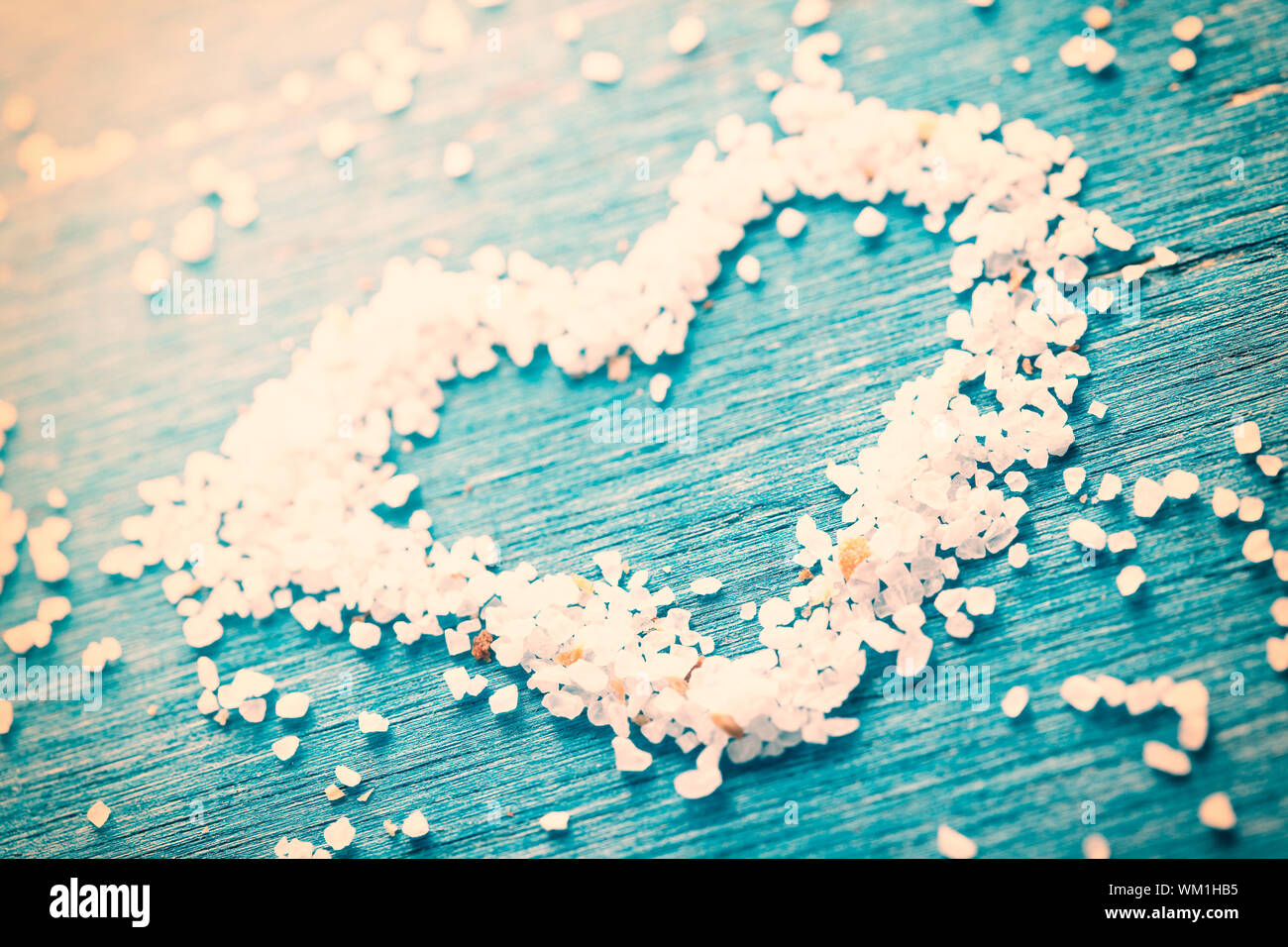Close up photograph of a heart made with grains of salt Stock Photo - Alamy