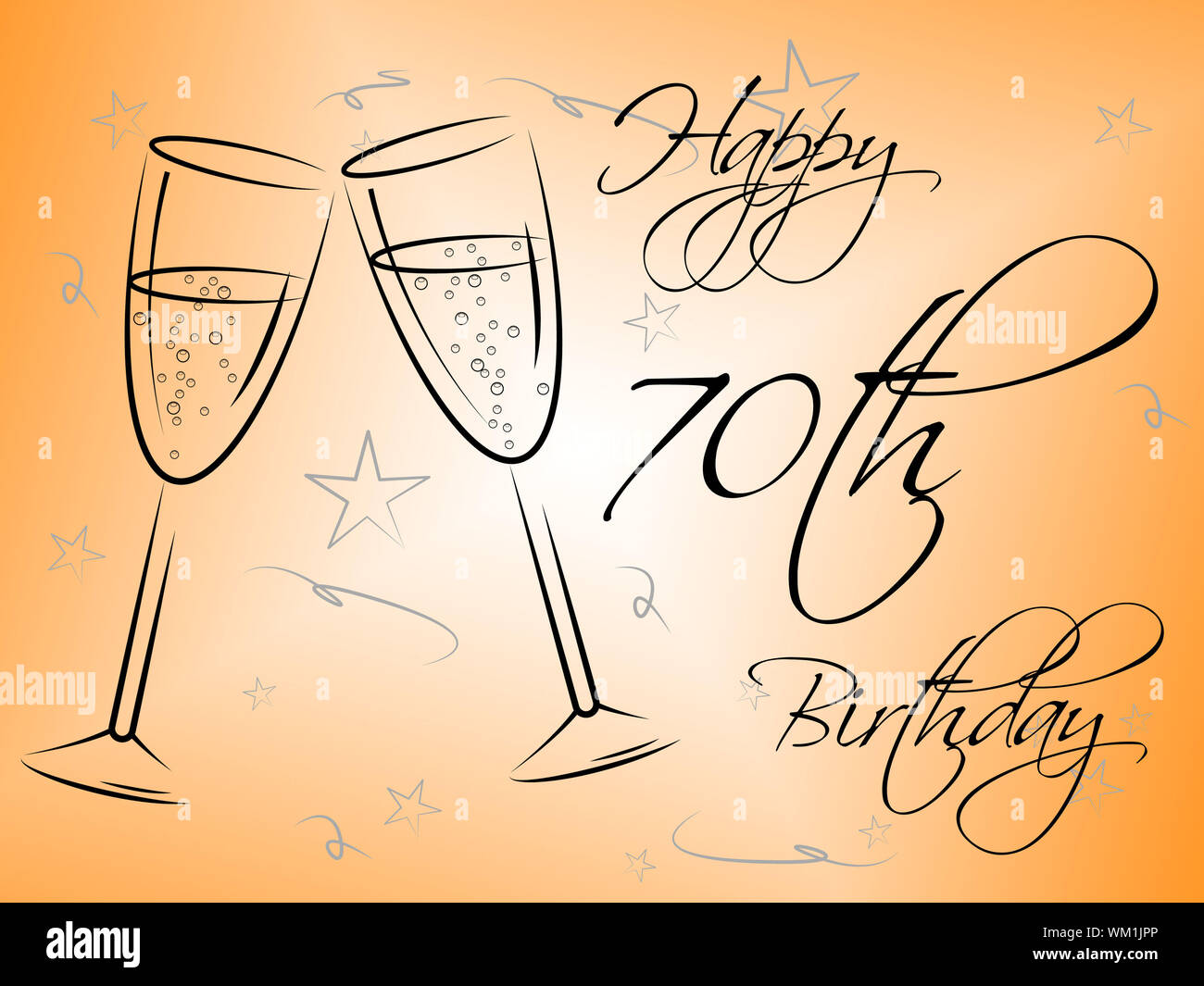 Happy Seventieth Birthday Showing Congratulations Celebrate And Parties ...