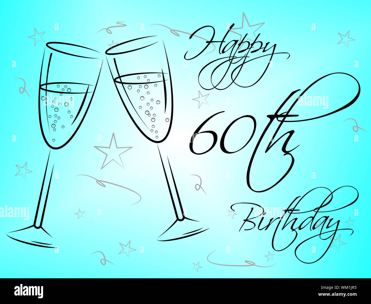 Happy Sixtieth Birthday Indicating Parties Fun And Sixty Stock Photo ...