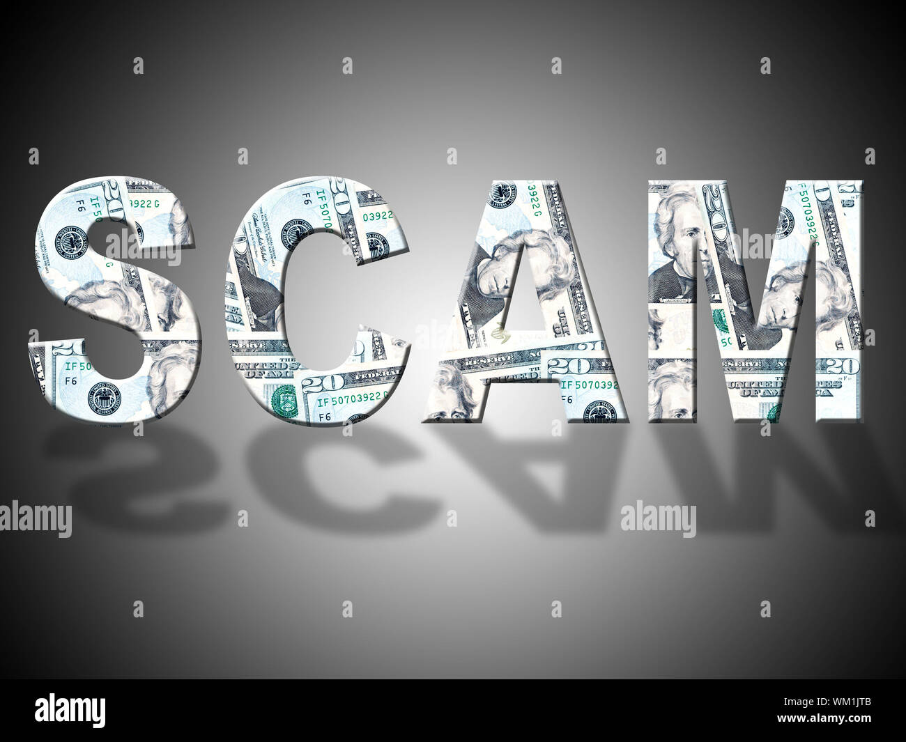 Scam Dollars Representing United States And Extortion Stock Photo - Alamy