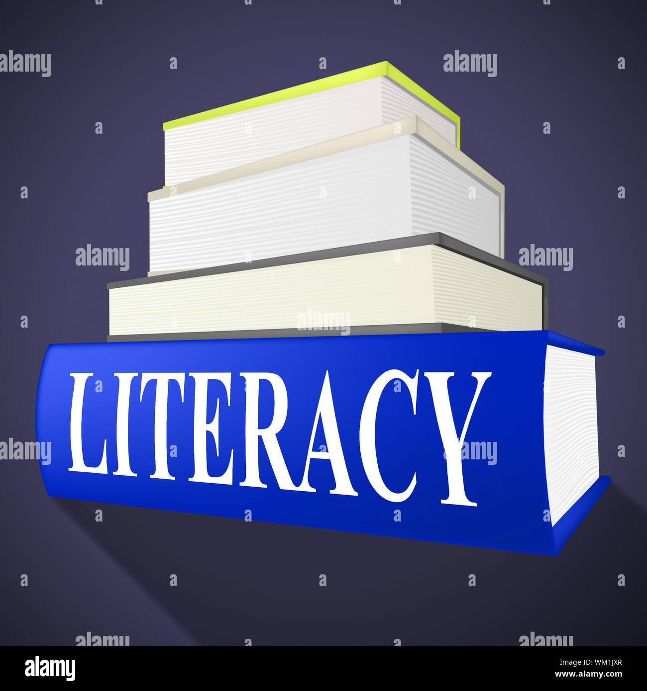 Literacy Book Representing Ability Fiction And Education Stock Photo ...
