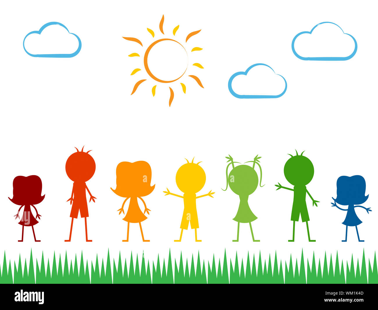 Kids Playing Showing Free Time And Fun Stock Photo - Alamy