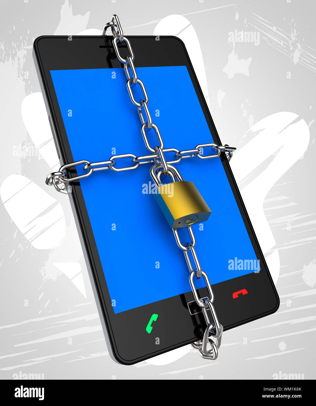 Smartphone Locked Indicating Telephone Protect And Web Stock Photo - Alamy