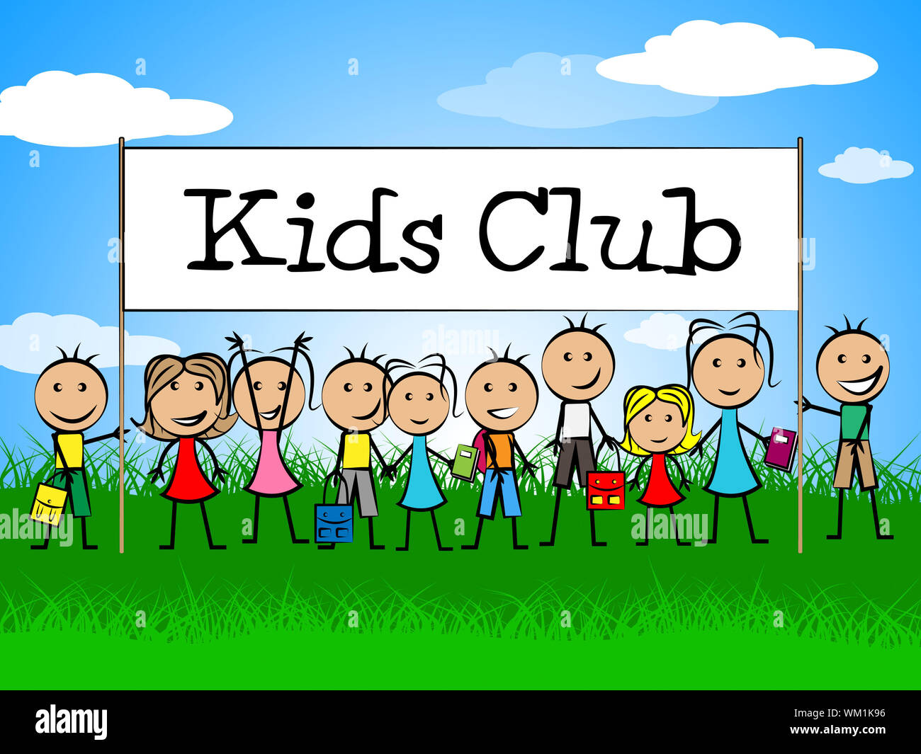 Kids Club Showing Clubs Enjoyment And Leisure Stock Photo - Alamy