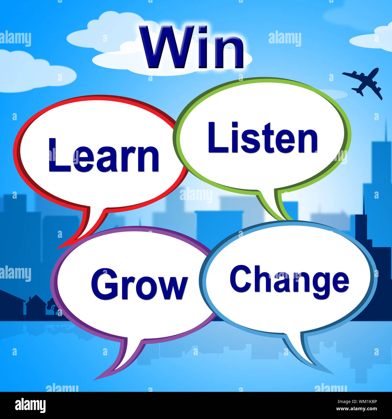 Win Words Indicating Succeed Champion And Triumphant Stock Photo - Alamy