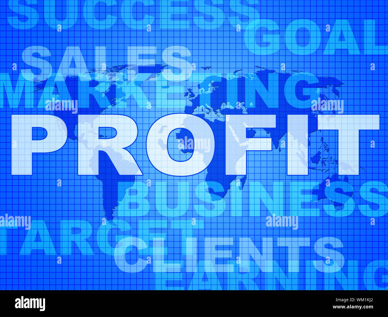 Profit Words Representing Income Growth And Corporate Stock Photo - Alamy