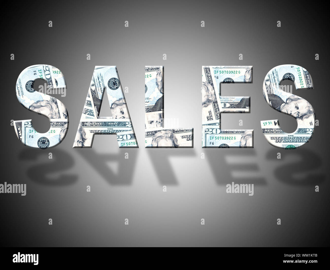 Sales Dollars Indicating Commerce Sell And Bank Stock Photo - Alamy