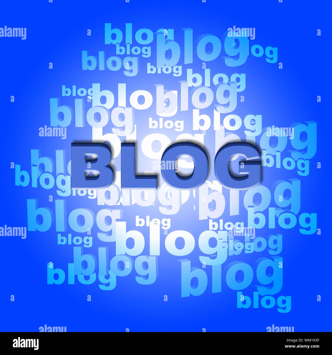 Blog Words Representing World Wide Web And Website Stock Photo - Alamy