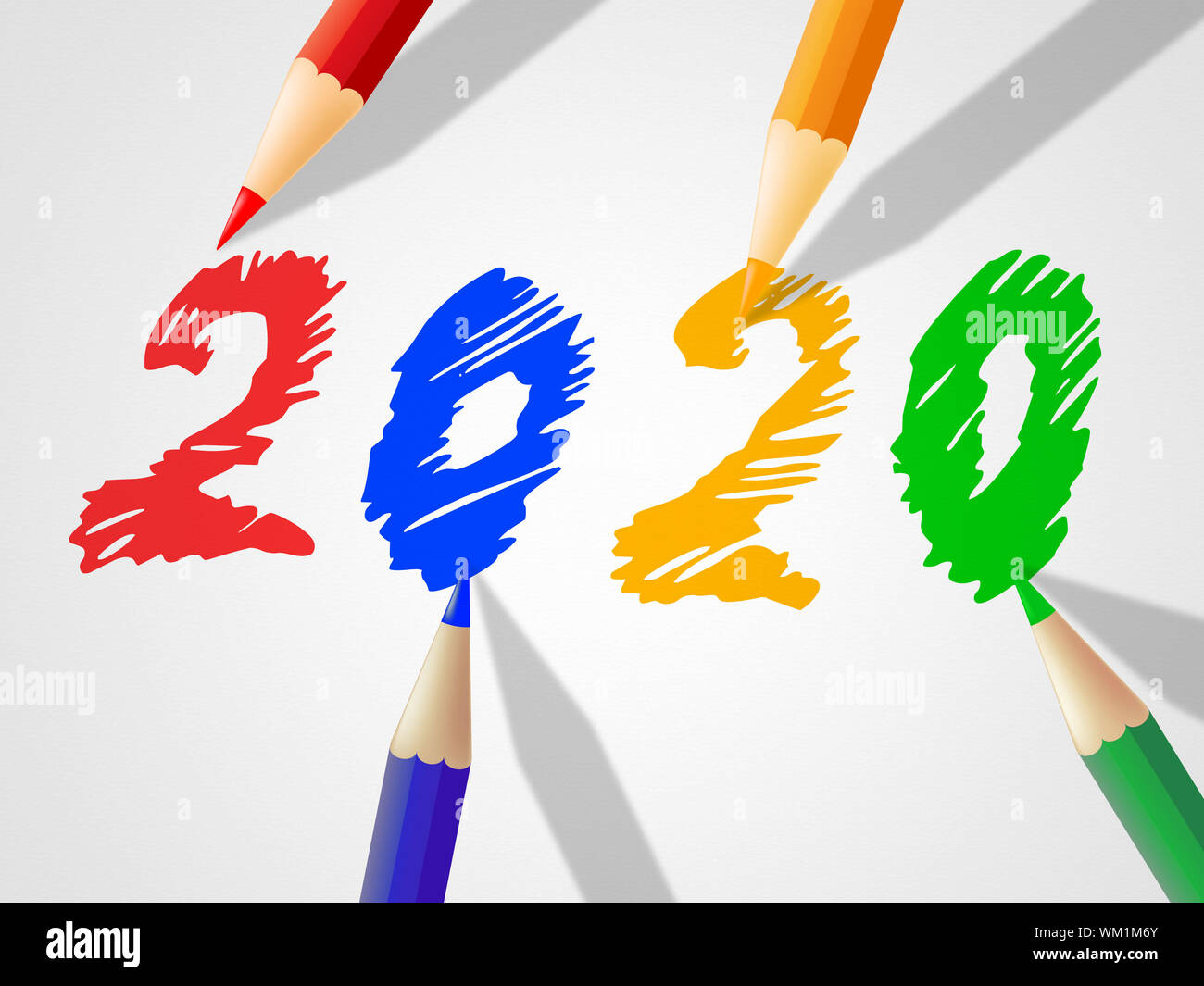 Two Thosand Twenty Indicating New Year And Youngster Stock Photo - Alamy