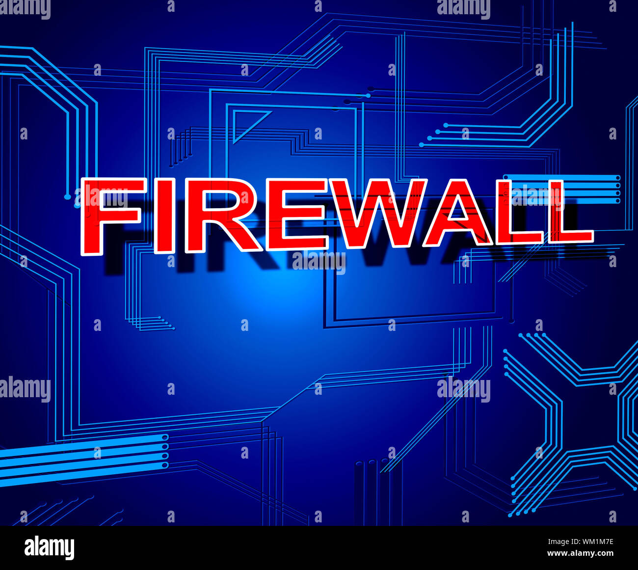 Firewall Sign Showing No Access And Communication Stock Photo - Alamy