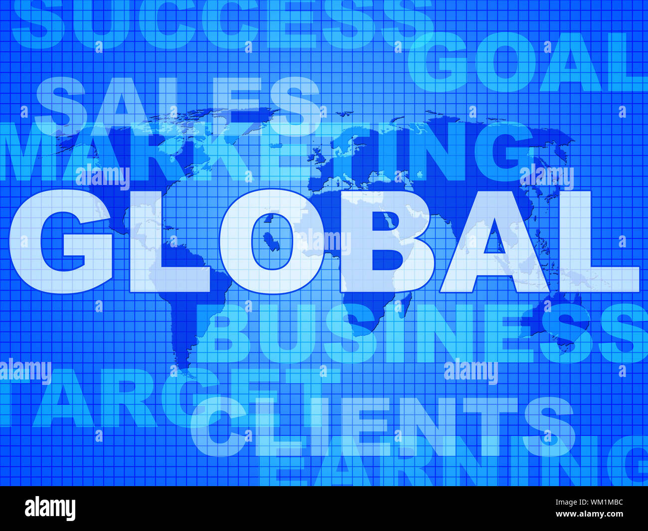 Global Words Representing World Business And Commerce Stock Photo - Alamy