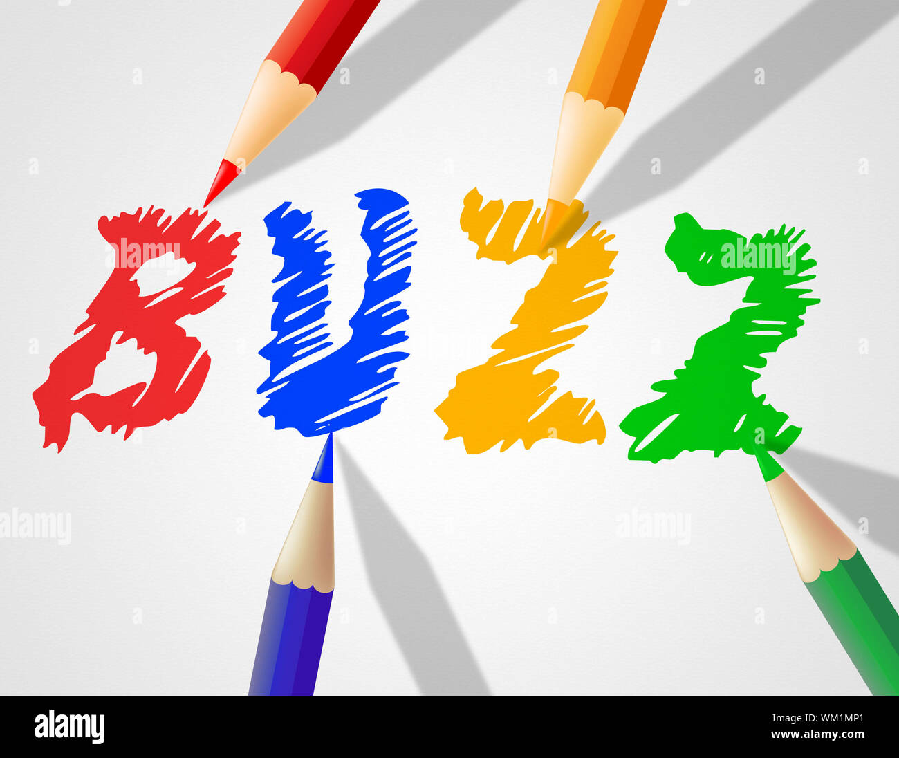 Kids Buzz Meaning Public Relations And Excitement Stock Photo - Alamy