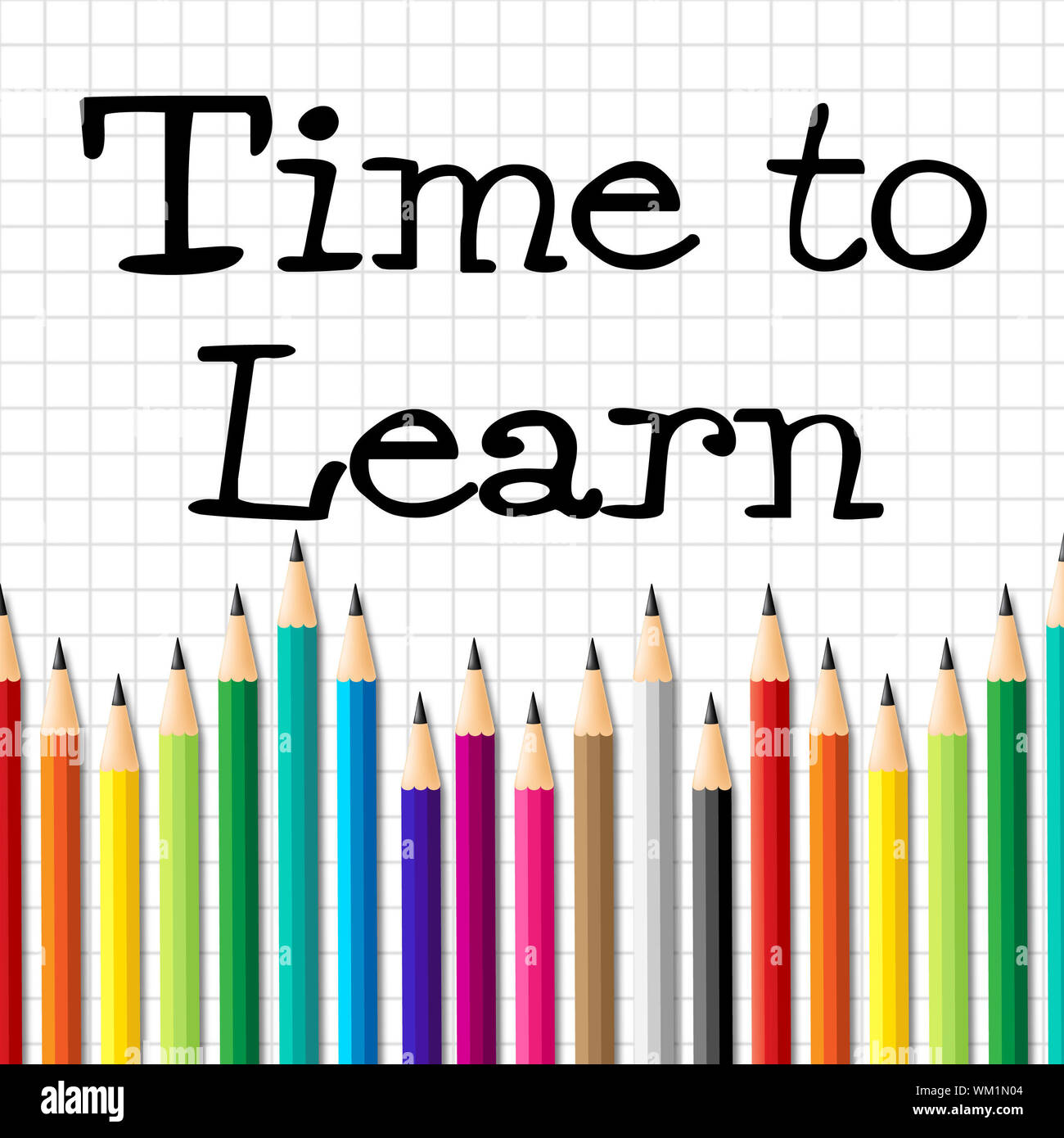 Time To Learn Representing Pencils Study And Educating Stock Photo - Alamy