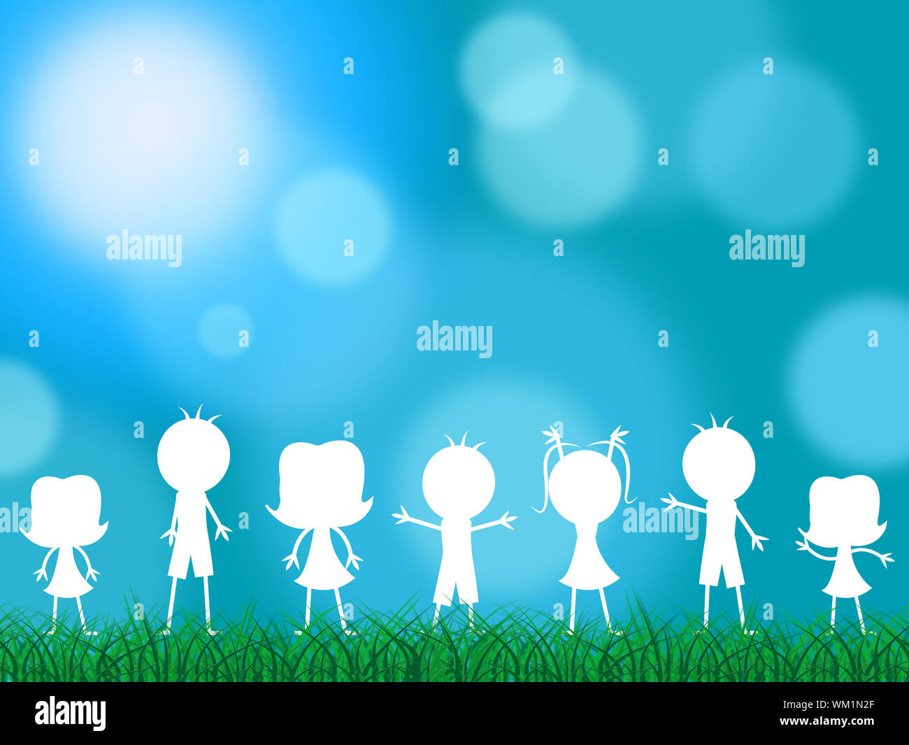 Kids Playing Representing Free Time And Outdoor Stock Photo - Alamy