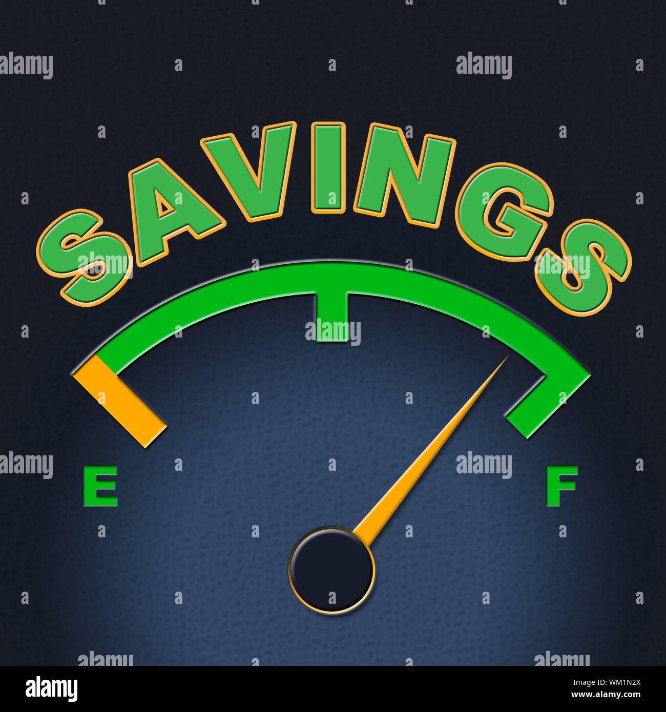 Savings Gauge Showing Scale Meter And Money Stock Photo - Alamy