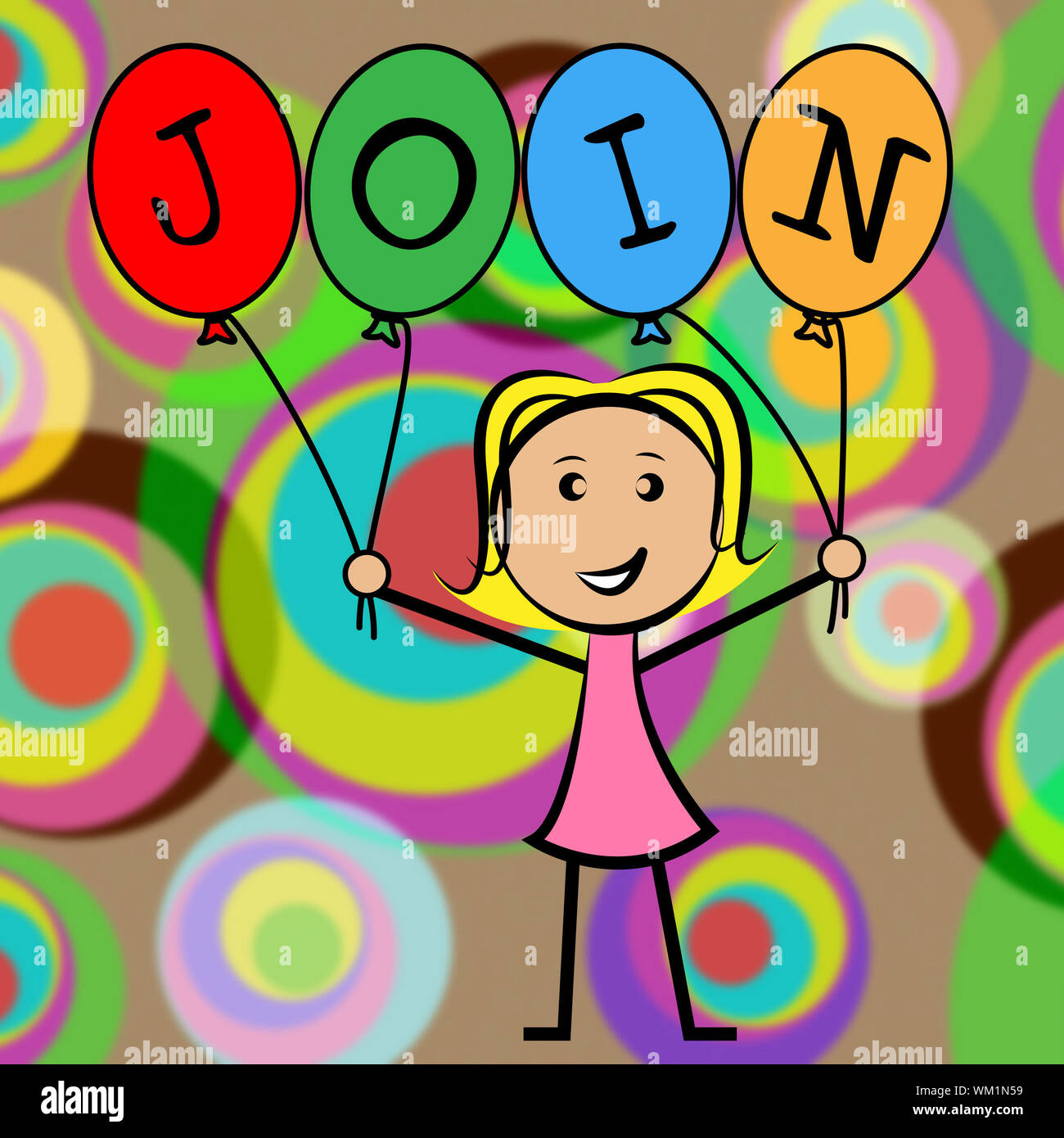 Join Balloons Representing Sign Up And Youths Stock Photo - Alamy